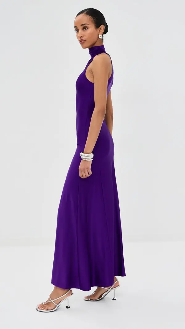 Rabanne Draped Jersey Maxi Dress