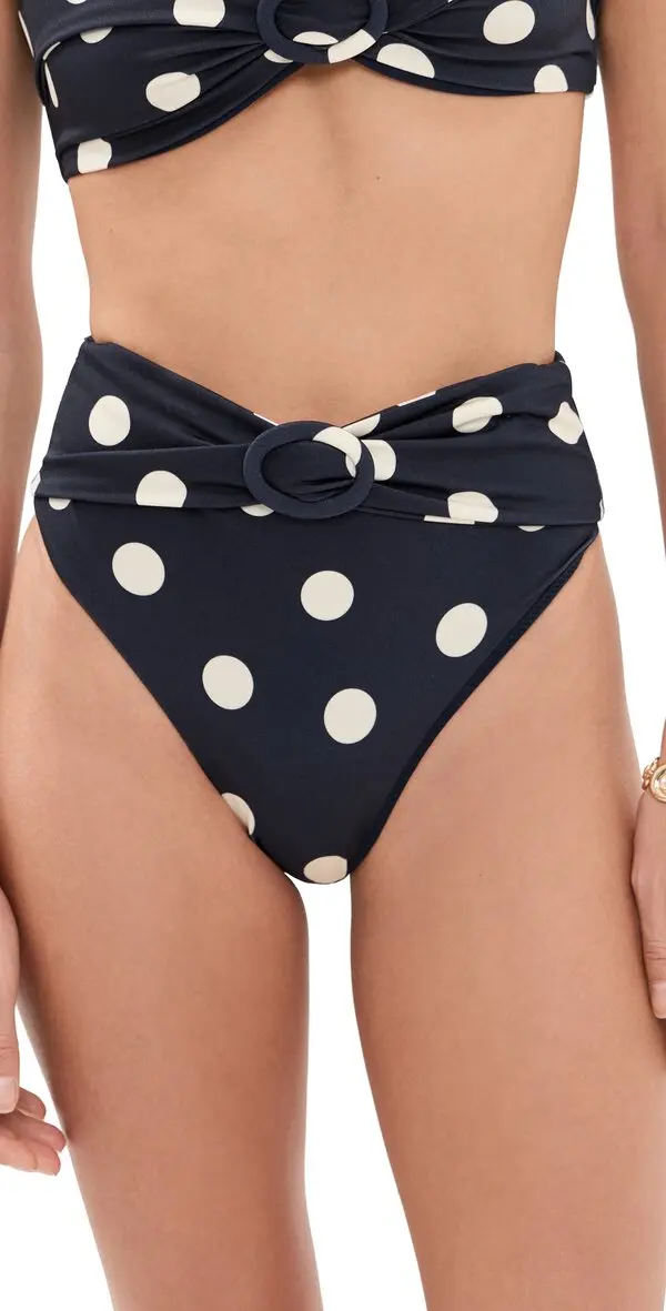 Cult Gaia Alouette Bikini Bottom - Small Dot Deep Lake