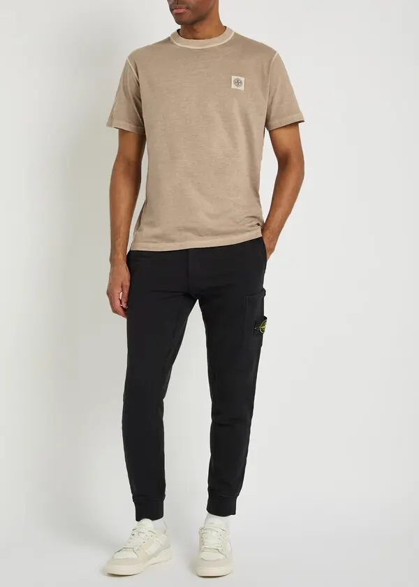 Stone Island Tonal Compass Logo Cotton T-shirt - Sand