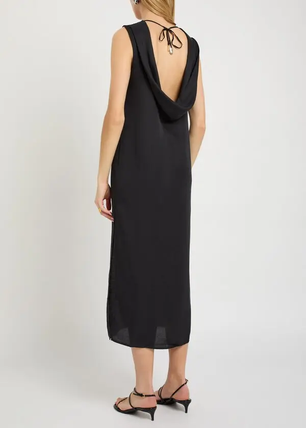 AKYN Blake Cowl-back Lyocell Midi Dress