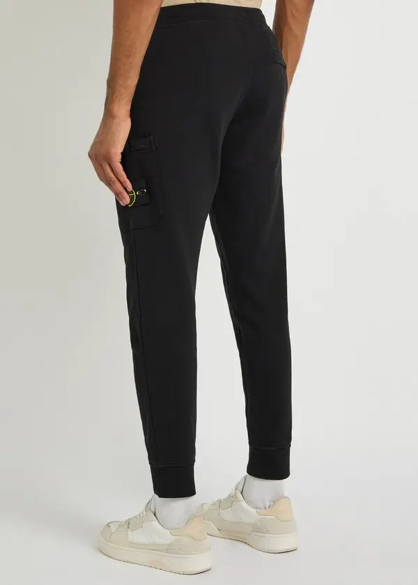 Stone Island Logo Cotton Sweatpants - Black