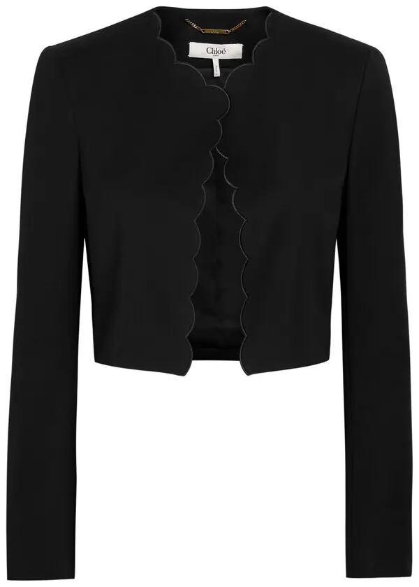 Chloé Scalloped Trimmed Cropped Blazer
