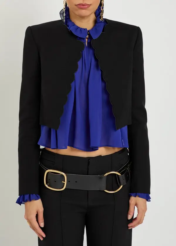 Chloé Scalloped Trimmed Cropped Blazer