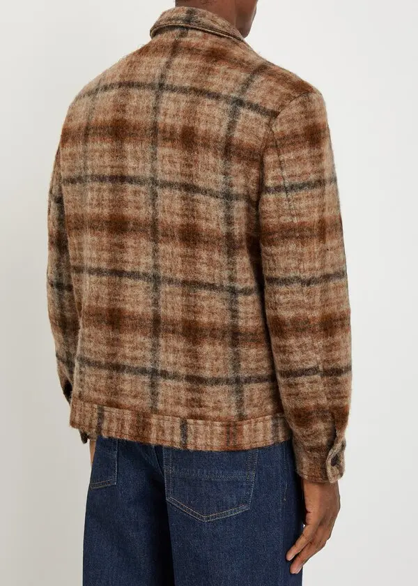 WAX LONDON Heath Checked Wool-blend Jacket - Multicoloured 1