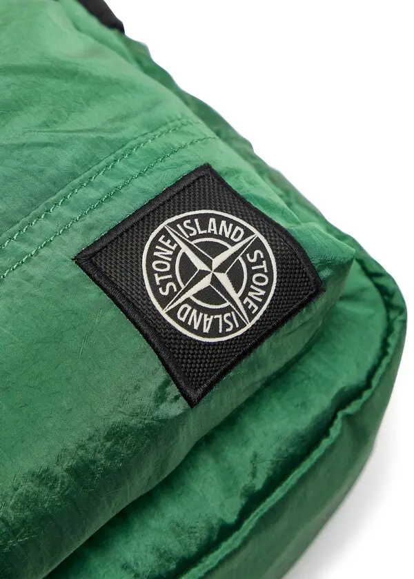 Stone Island Logo-appliquéd Nylon Pouch Bag - Green