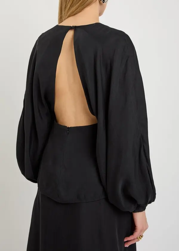 AKYN Woven Draped Blouse