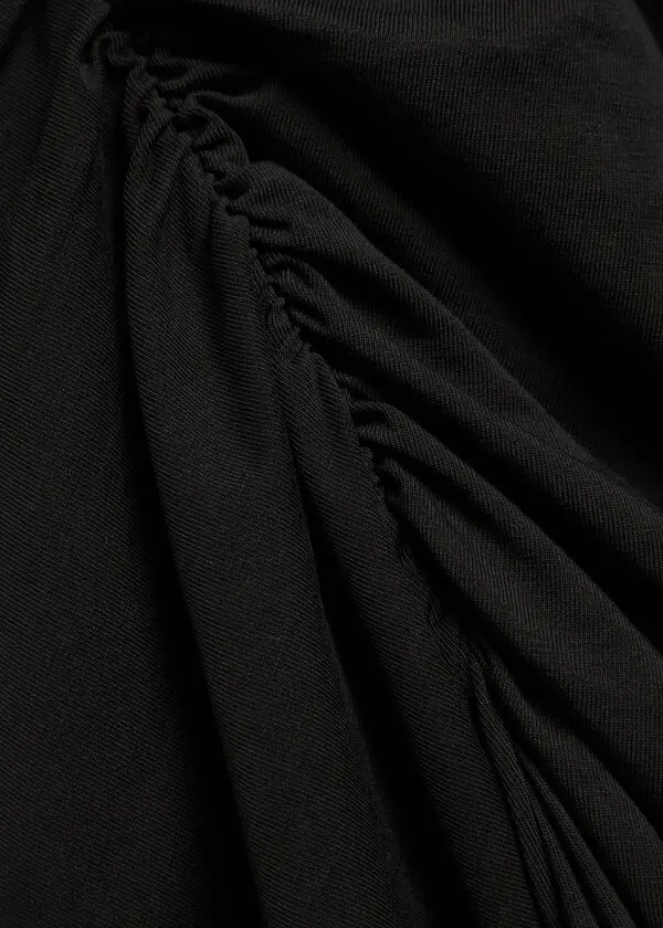 AKYN Ruched Stretch-cotton Midi Dress