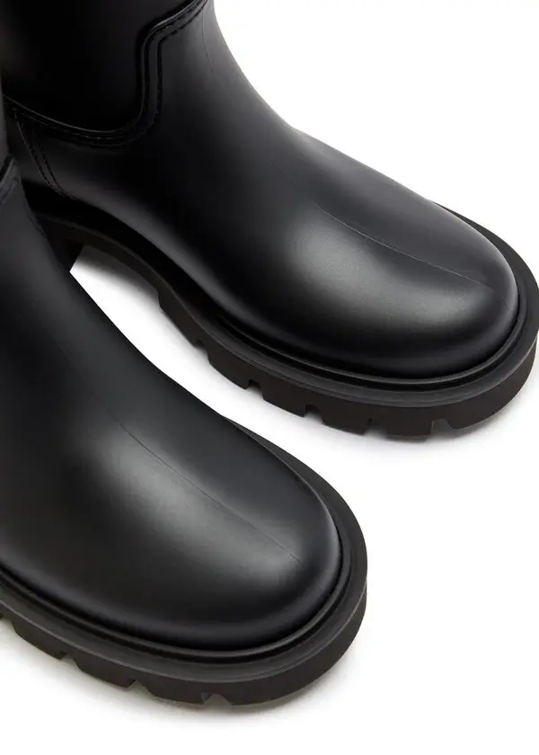 Moncler Kickstream Rubber Wellington Ankle Boots - Black