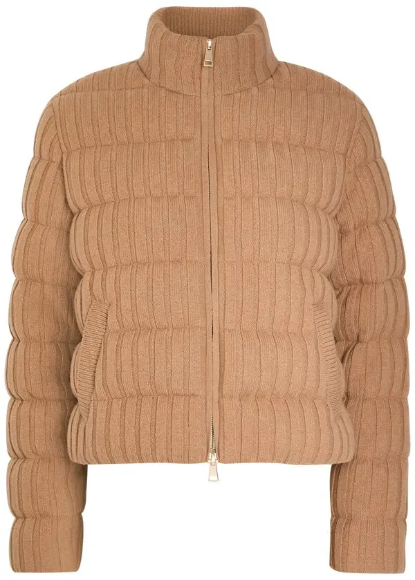 Moncler Padded Wool And Cashmere-blend Jacket - Beige