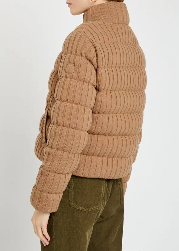 Moncler Padded Wool And Cashmere-blend Jacket - Beige