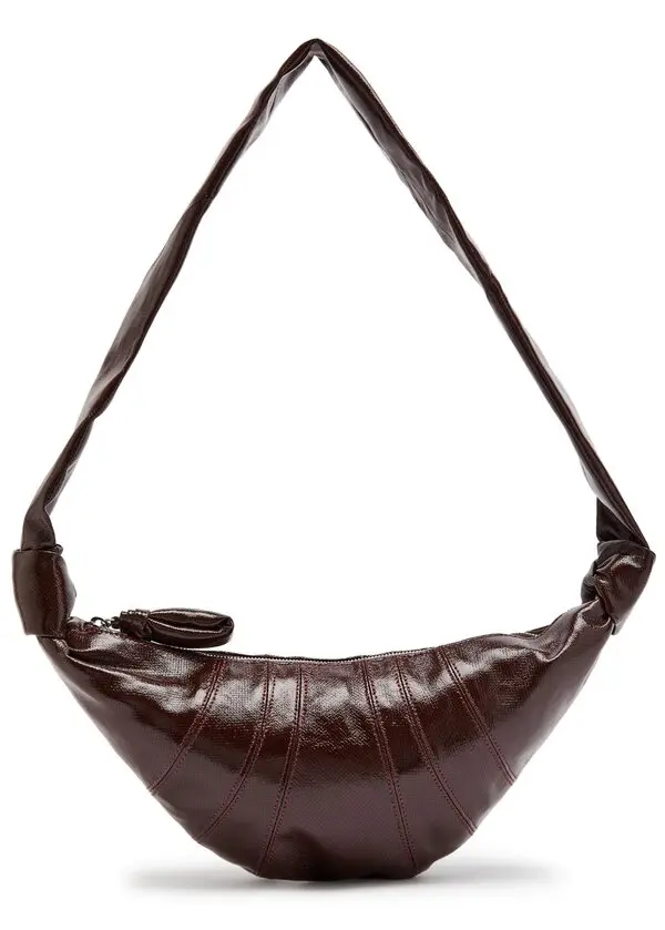 LEMAIRE Croissant Small Leather Shoulder Bag - Chocolate