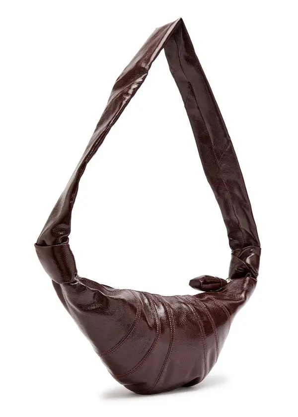 LEMAIRE Croissant Small Leather Shoulder Bag - Chocolate