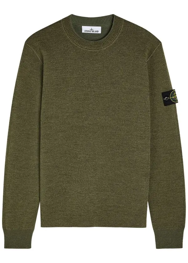 Stone Island Logo Wool-blend Jumper