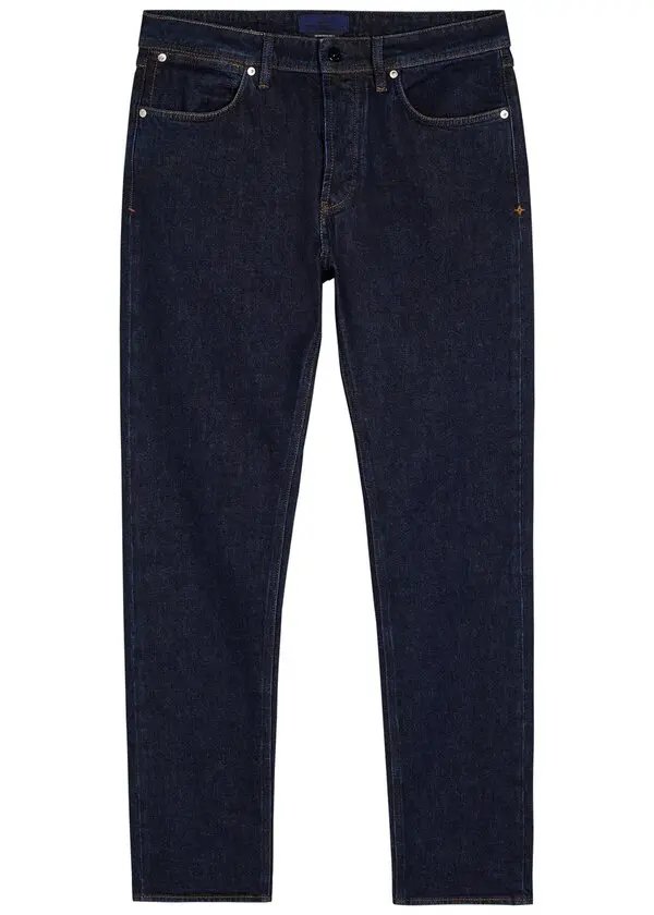 Stone Island Slim-leg Jeans With Logo Appliqu - Blue