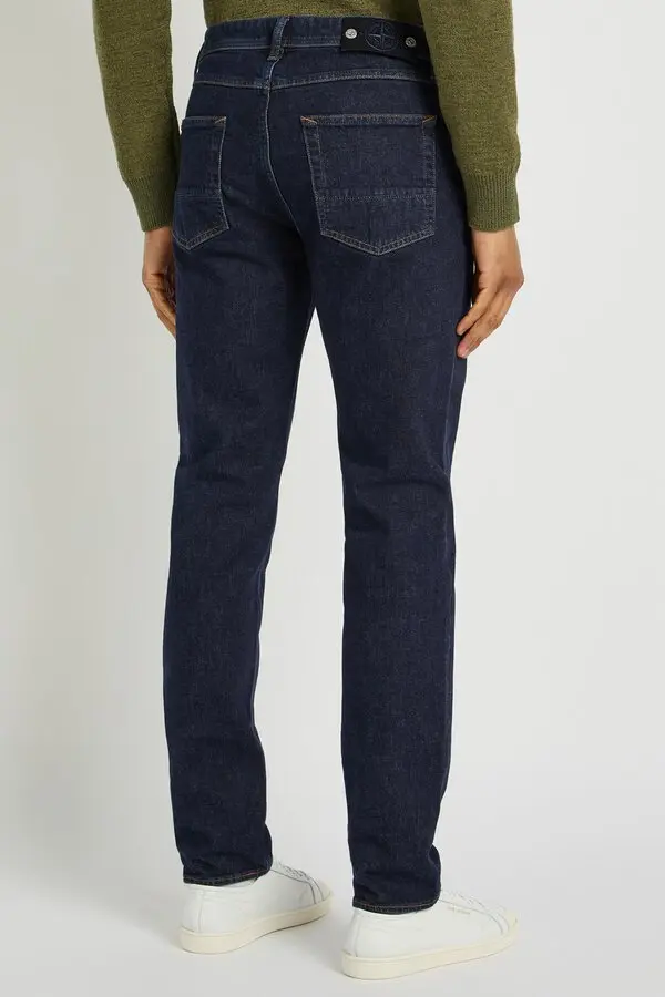 Stone Island Slim-leg Jeans With Logo Appliqu - Blue