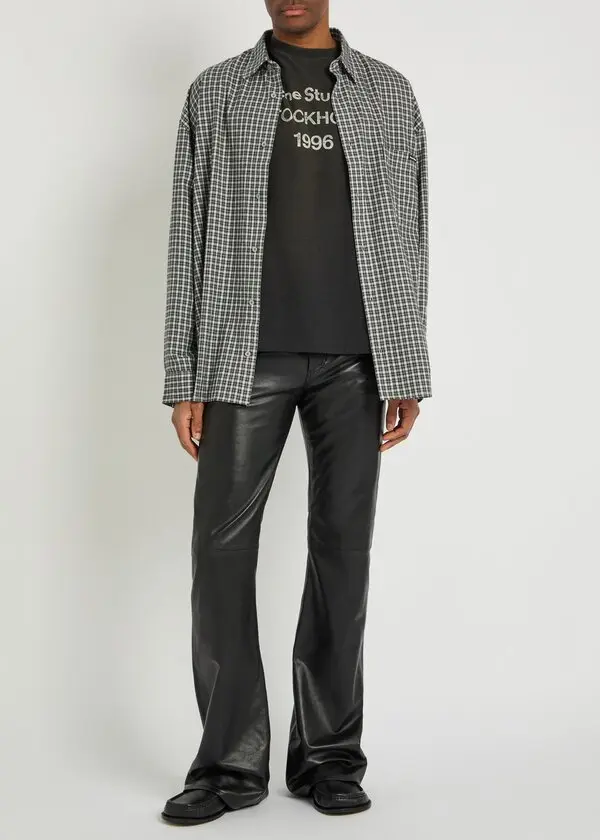 Acne Studios Bootcut Leather Trousers