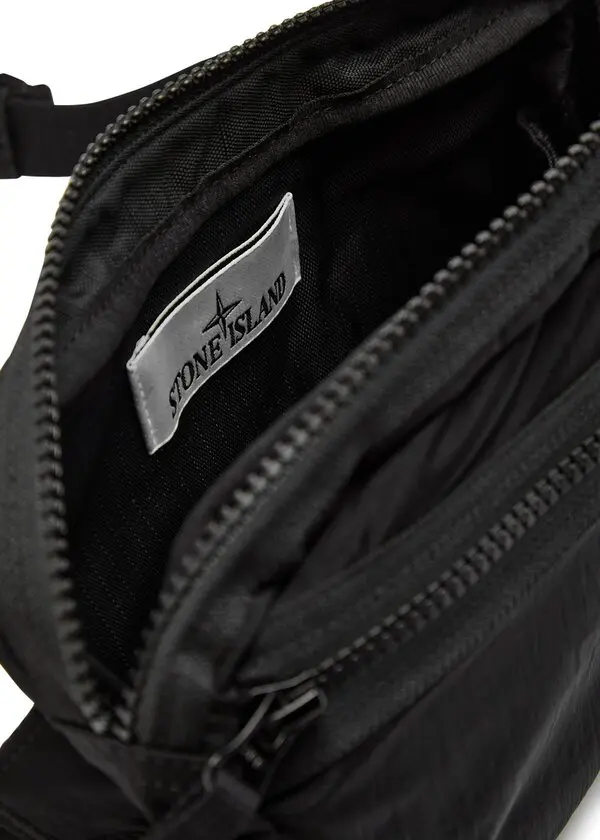 Stone Island Logo-appliquéd Belt Bag - Black
