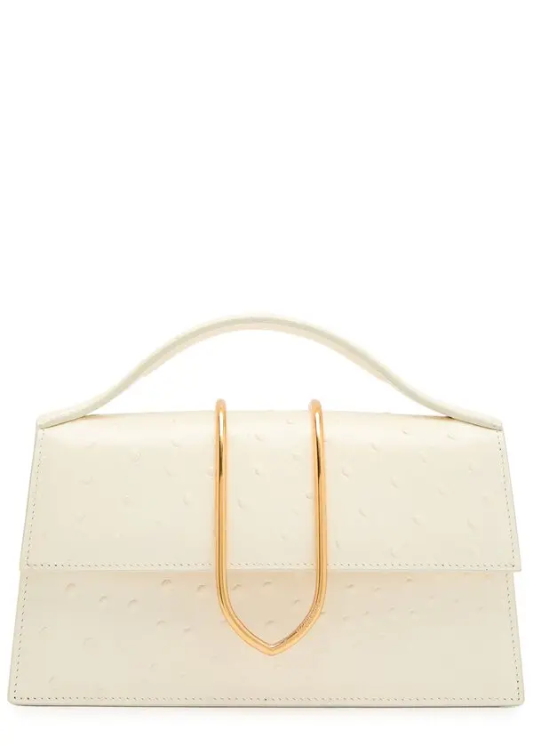 Jacquemus Le Grand Bambino Polka Dot Top Handle Bag - Ivory