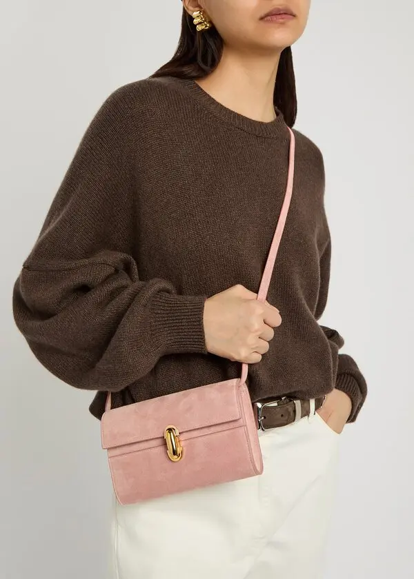 Savette Symmetry Mini Suede Cross-body Bag
