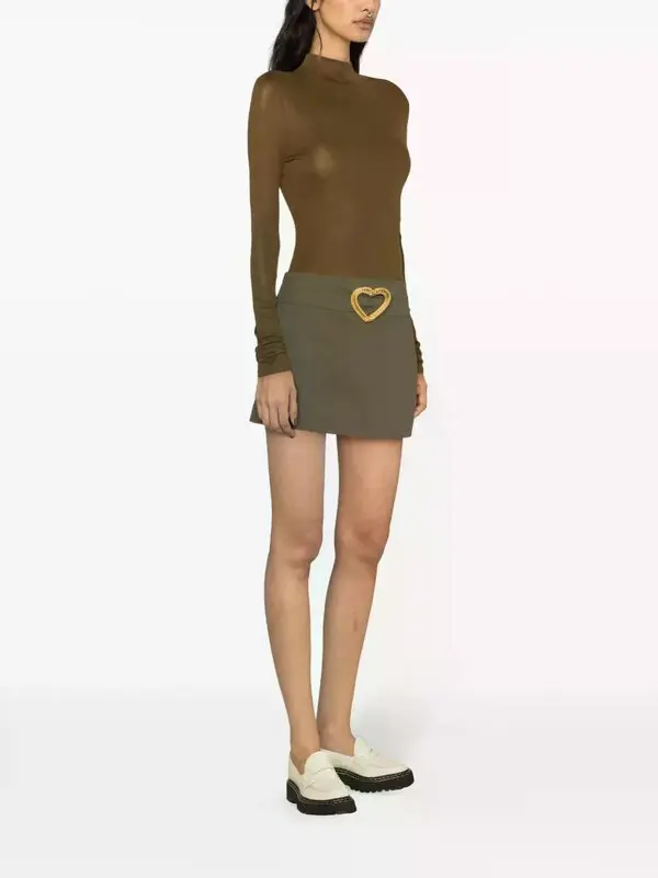 Moschino Heart-buckle Twill Miniskirt
