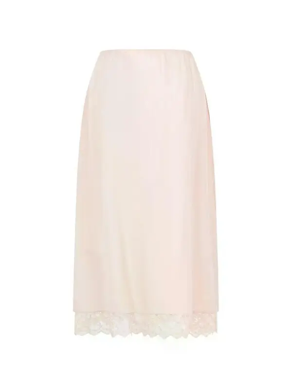 Simone Rocha Lace Trim Midi Skirt - Neutrals