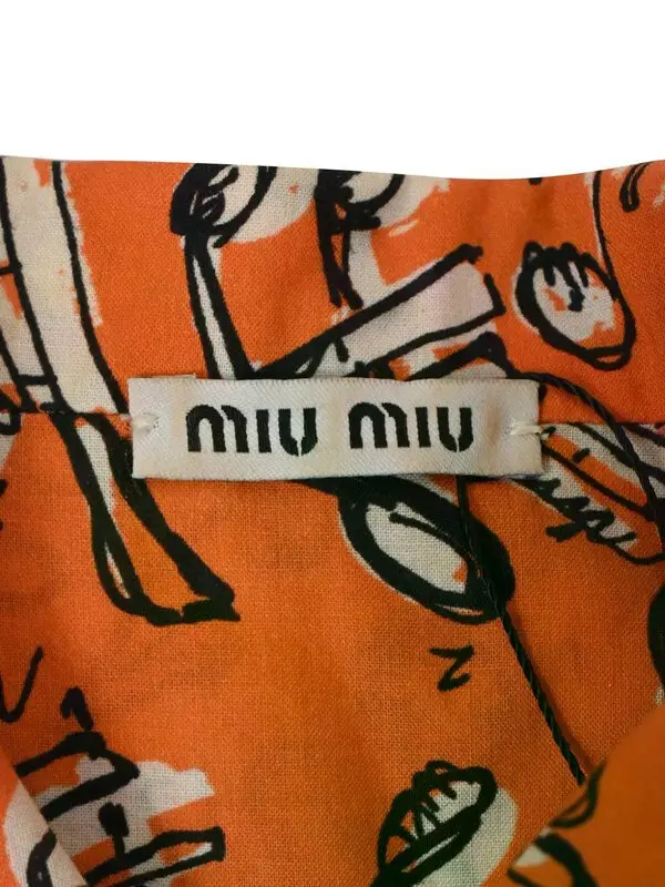 Miu Miu Musical-notes Printed Sleeveless Shirt