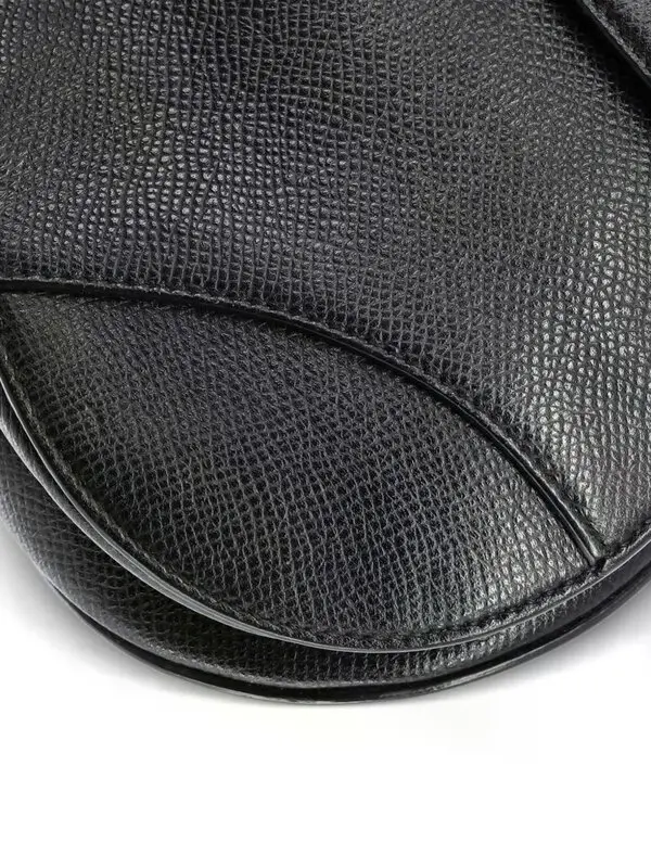 Dior Saddle Handbag Leather Mini Shoulder Bag - Black