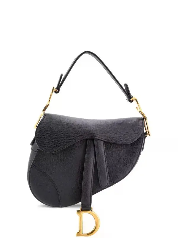 Dior Saddle Handbag Leather Mini Shoulder Bag - Black