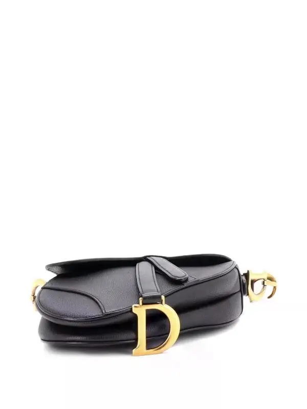 Dior Saddle Handbag Leather Mini Shoulder Bag - Black