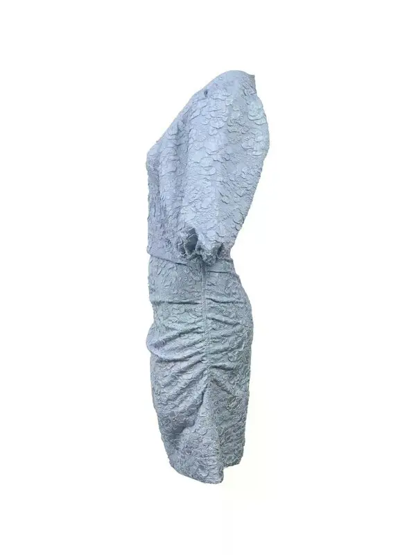 GANNI Cloqué Puff-sleeve Mini Dress