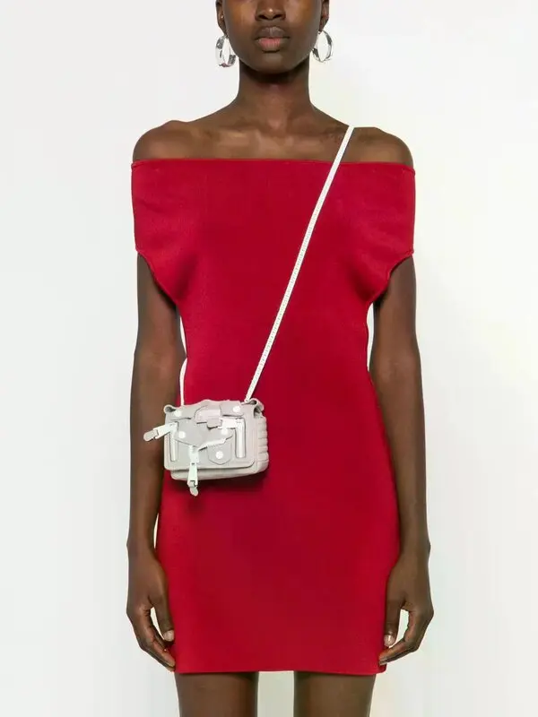 Moschino Mini Biker Leather Bag - Neutrals