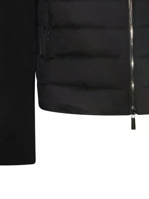 MOORER Quilted Zip-up Jacket - Black