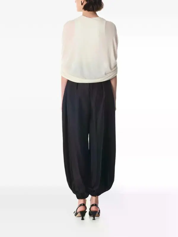 MANURI Draped Blouse With Cut-out Detail - Neutrals
