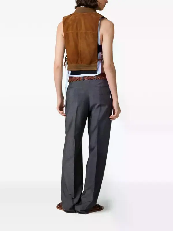Miu Miu Suede Waxed Vest - Brown