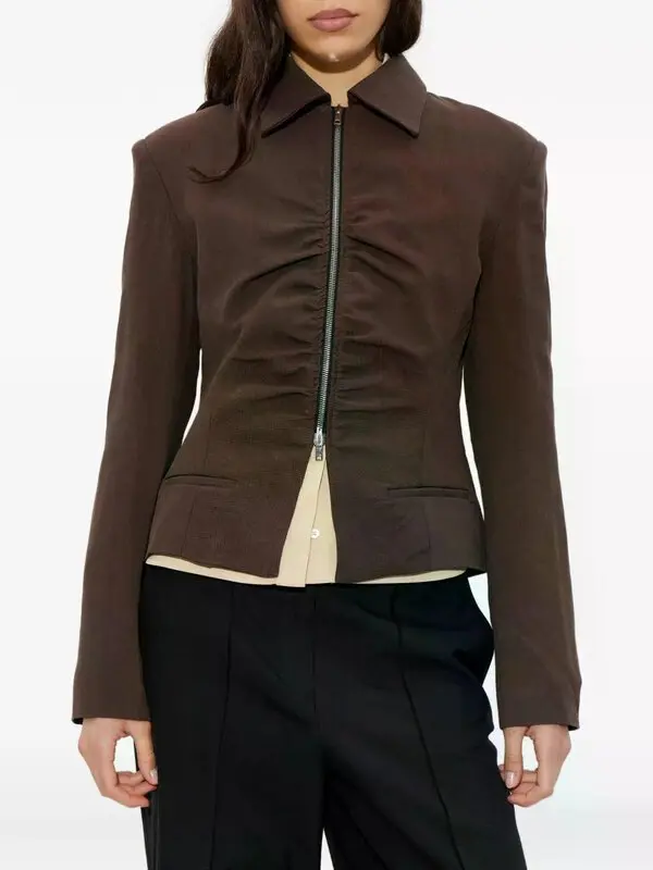 IRO PARIS Ruched Zip-up Jacket