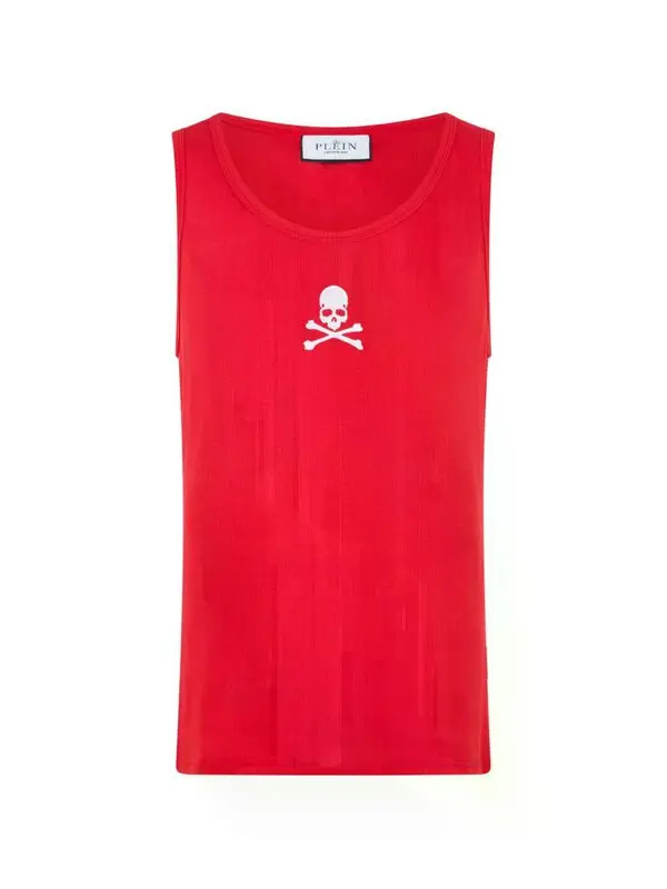 Philipp Plein Ribbed Knit Tank Top With Embroidery