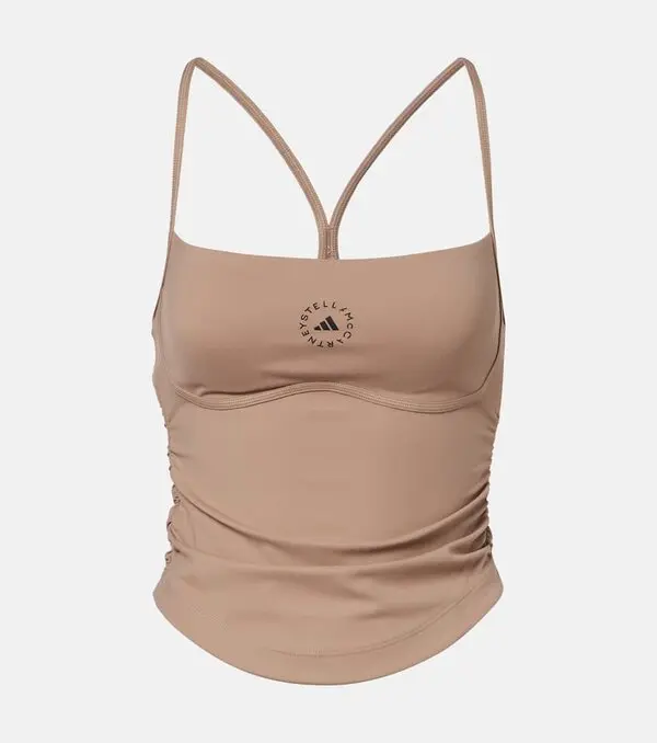 Adidas By Stella McCartney Logo Crop Top - Beige