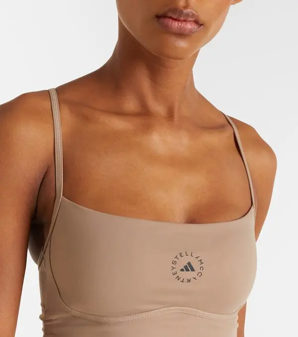Adidas By Stella McCartney Logo Crop Top - Beige
