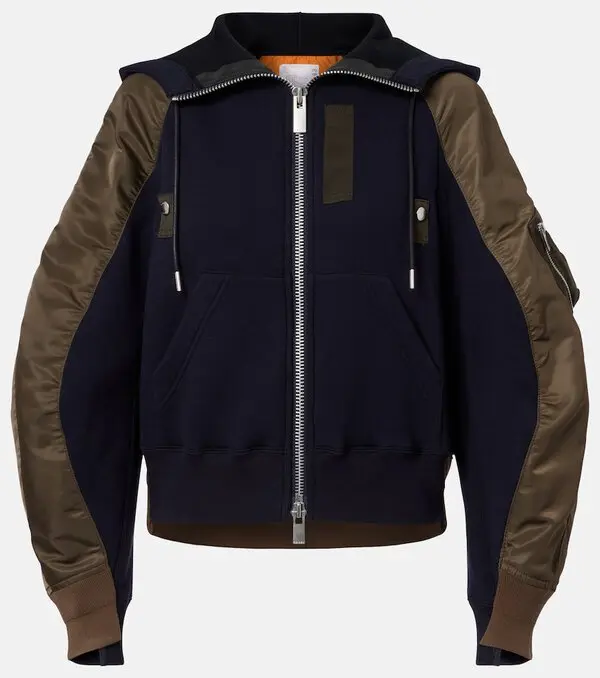 Sacai Cotton-blend And Twill Jacket - Green