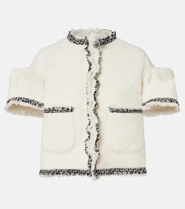 Sacai Bouclé Jacket - White