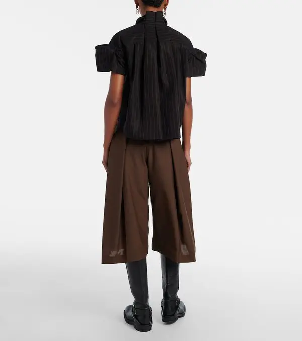 Sacai Pleated Belted Shorts - Brown