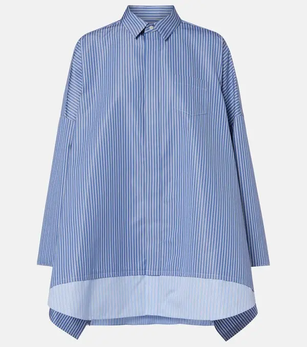 Sacai Striped Oversized Cotton-blend Shirt