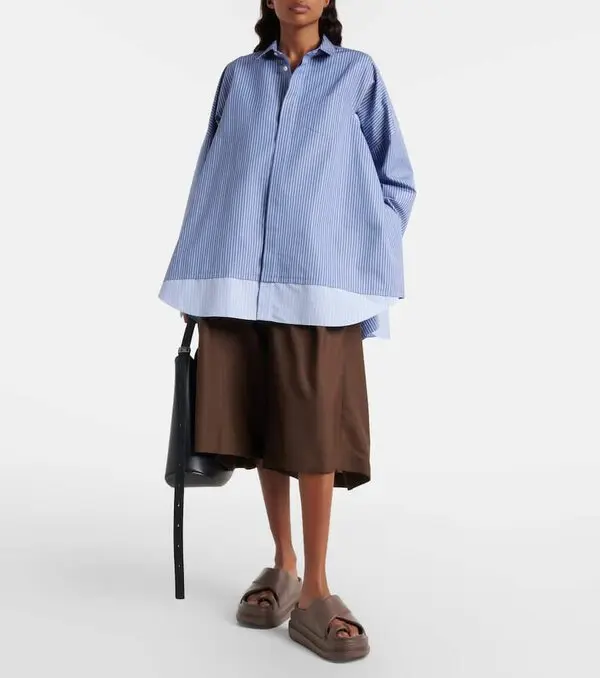 Sacai Striped Oversized Cotton-blend Shirt