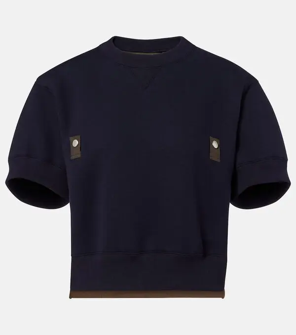 Sacai Cotton-blend And Twill Sweatshirt
