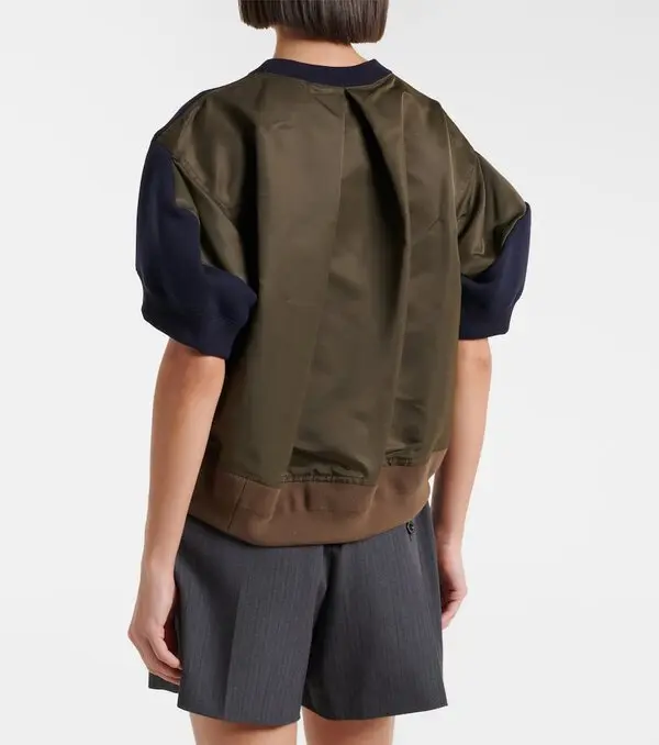Sacai Cotton-blend And Twill Sweatshirt