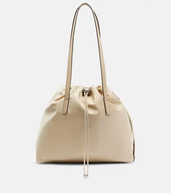 Moncler Leather-trimmed Tote Bag - Beige