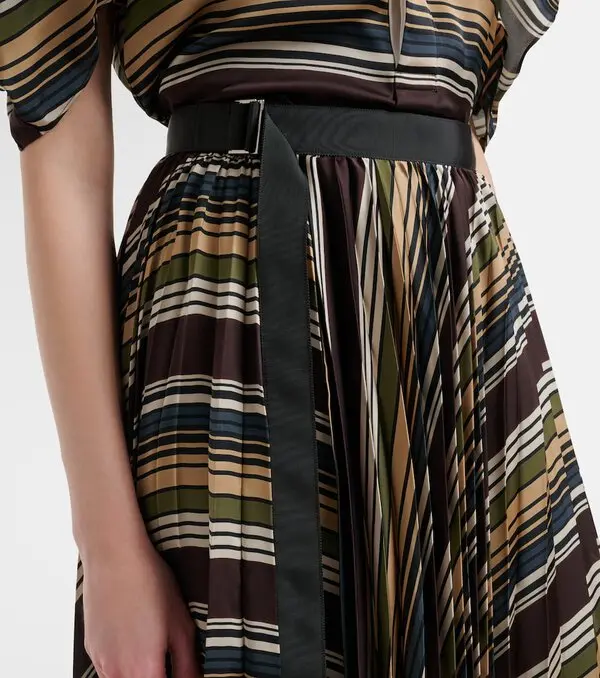 Sacai Striped Midi Skirt - Multicoloured