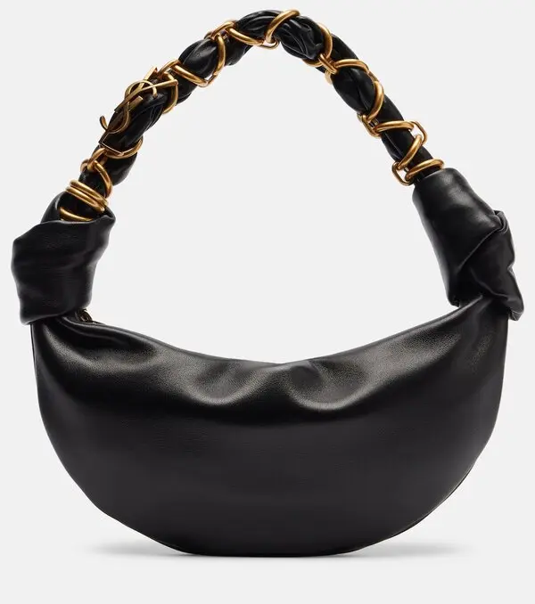 Saint Laurent Amalia Mini Leather Shoulder Bag - Black