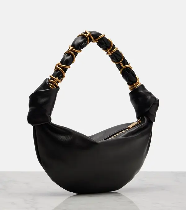 Saint Laurent Amalia Mini Leather Shoulder Bag - Black