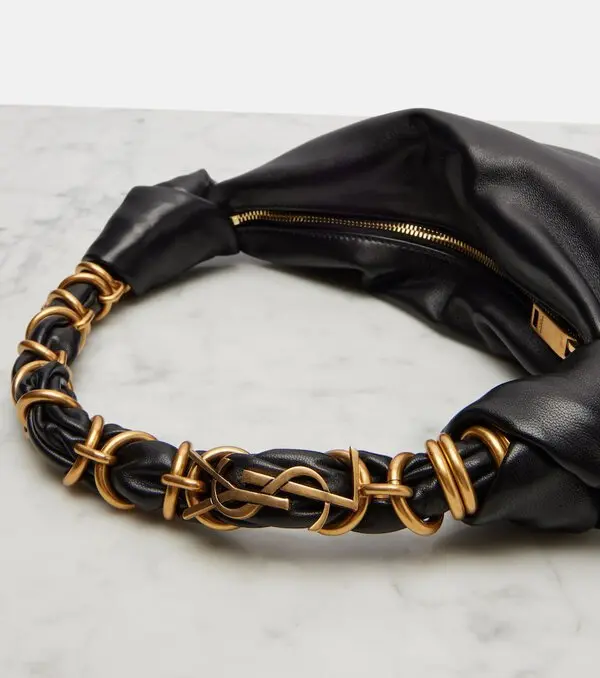 Saint Laurent Amalia Mini Leather Shoulder Bag - Black